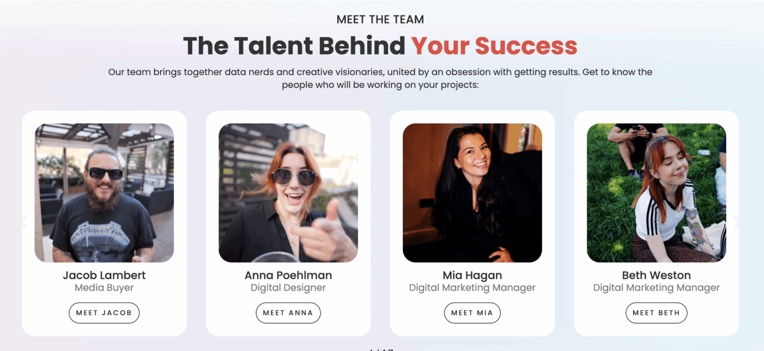 Top 13 Inspiring "Meet The Team" Page Examples By Digital Agencies